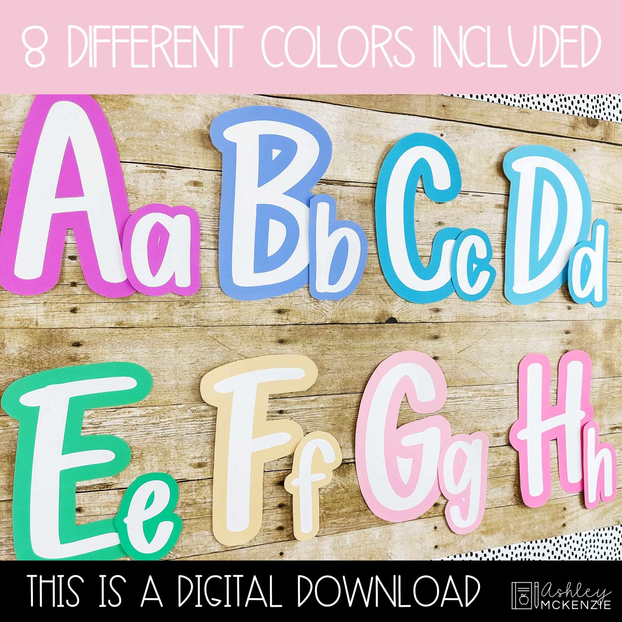 Pastel Colored Bulletin Board Letters With Punctuation and Numbers ...