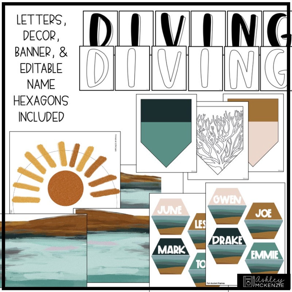 Coastal Back to School Bulletin Board or Door Decor | Etsy