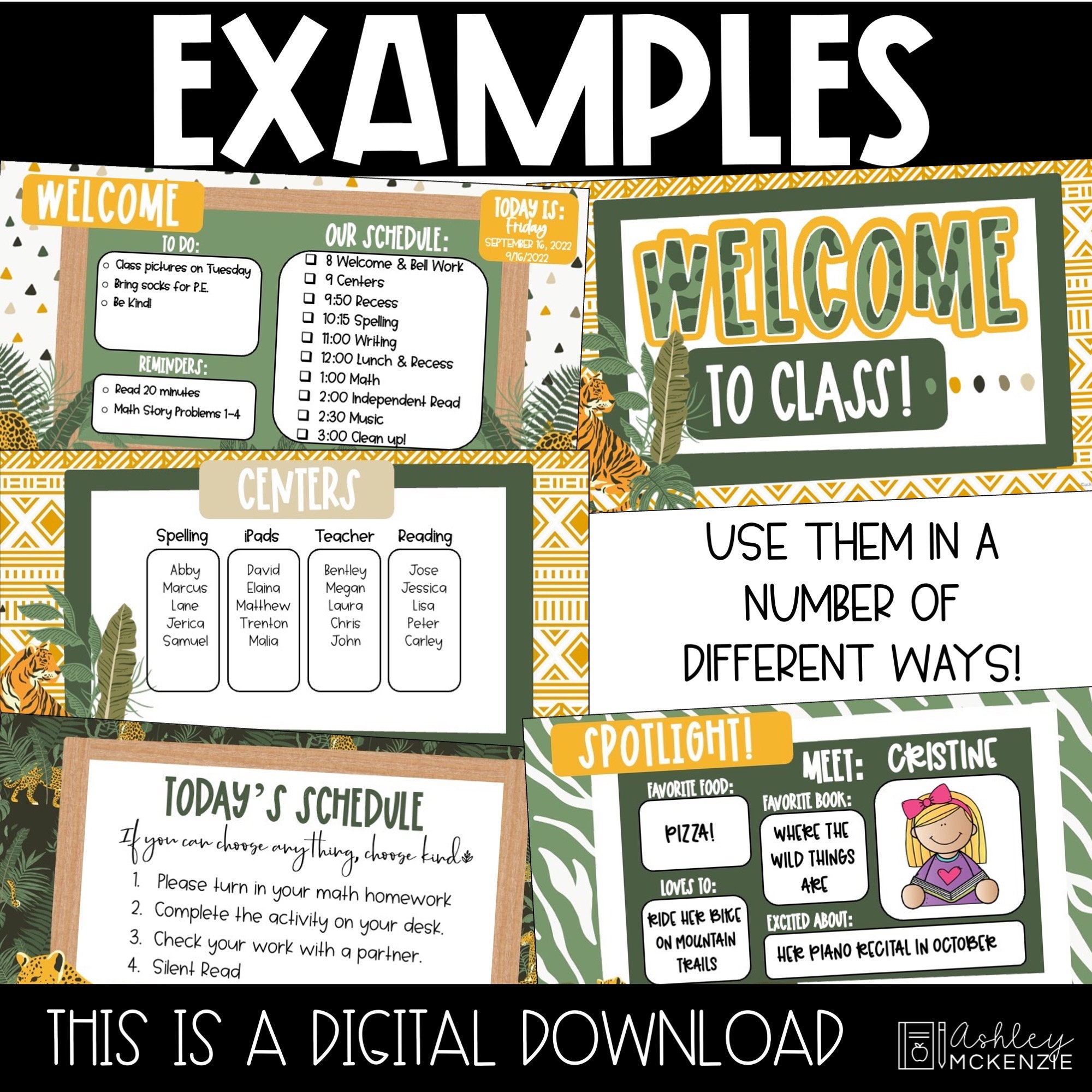 Modern Jungle Google Slides and Powerpoint Templates, Safari Theme ...