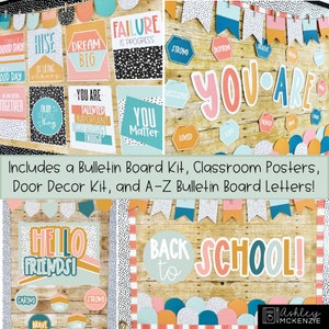 Calm Terrazzo Back to School Classroom Decor, Bulletin Board Kit ...