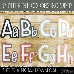 Neutral Colored A-Z Bulletin Board Letters, Punctuation, and Numbers ...