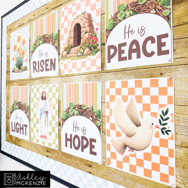 Christian Easter Posters Spring Sunday School Bulletin Board Church ...