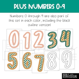 Modern Check Classroom Decor, Primary Font A-Z Bulletin Board Letters ...