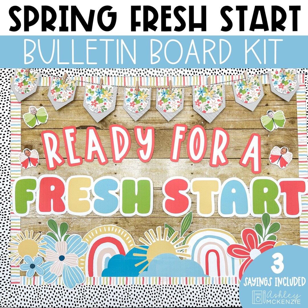 Spring Bulletin Board Kit, Spring Fresh Start Theme, Easy Seasonal ...