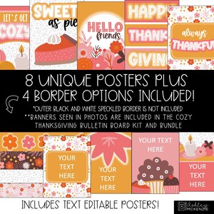 Cozy Thanksgiving Posters Autumn Class Decor November Bulletin Board ...