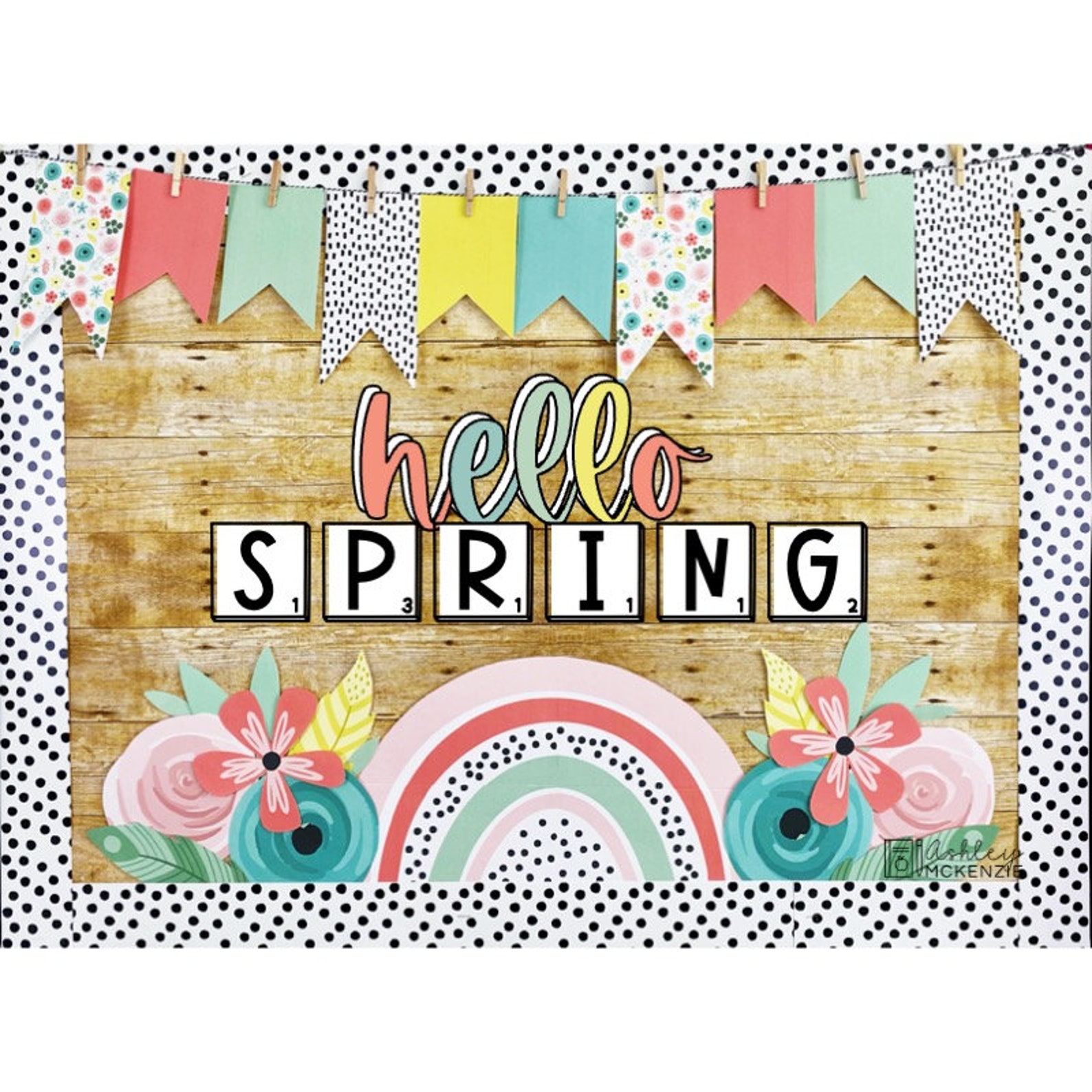 Boho Rainbow Spring Bulletin Board or Classroom Door Decor - Etsy
