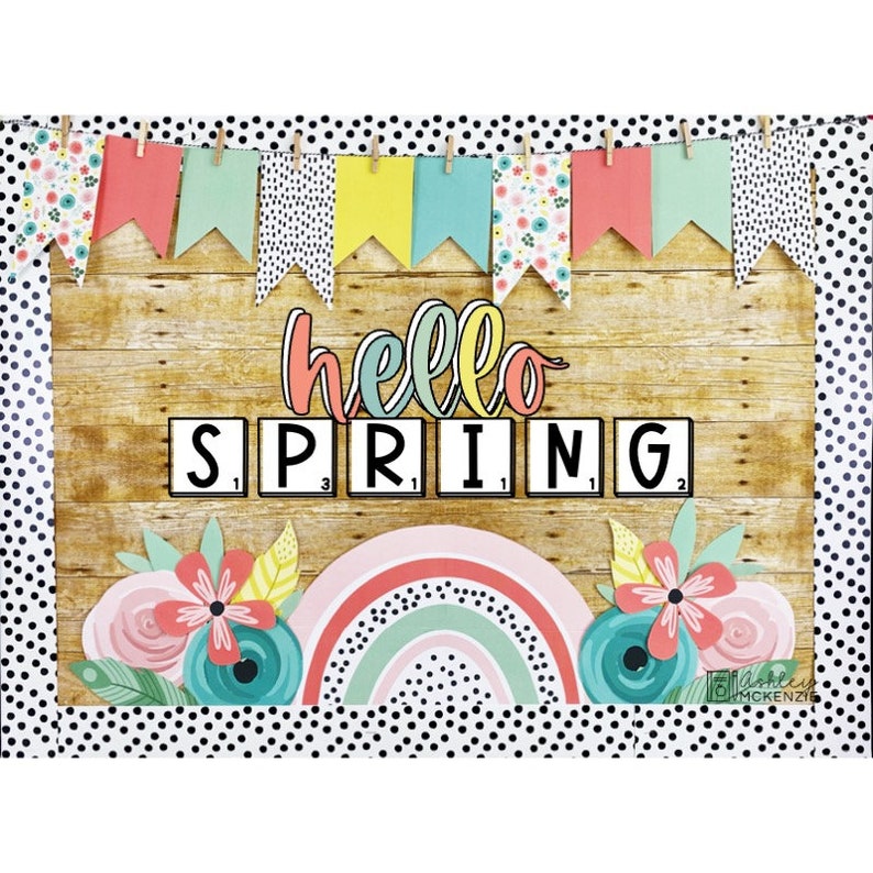 Boho Rainbow Spring Bulletin Board or Classroom Door Decor - Etsy