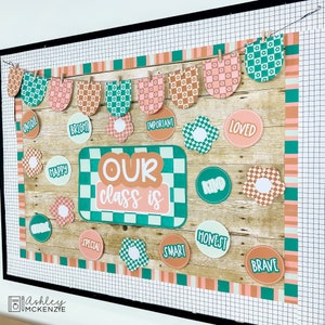 Modern Checkered Back to School Bulletin Board Kit, Easy and Modern ...