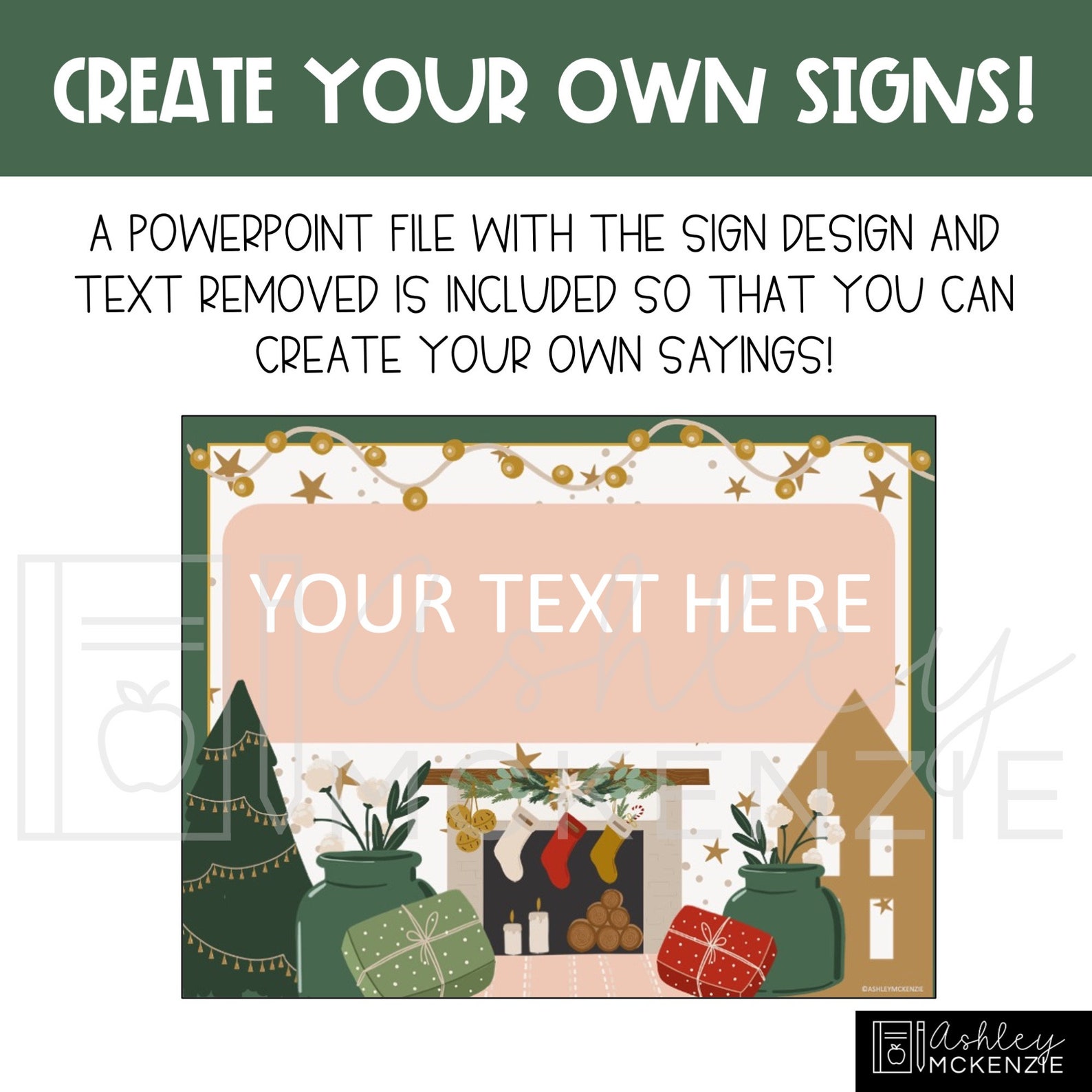 Modern Christmas Classroom Door Decor Kit, Holiday Season Decorations ...