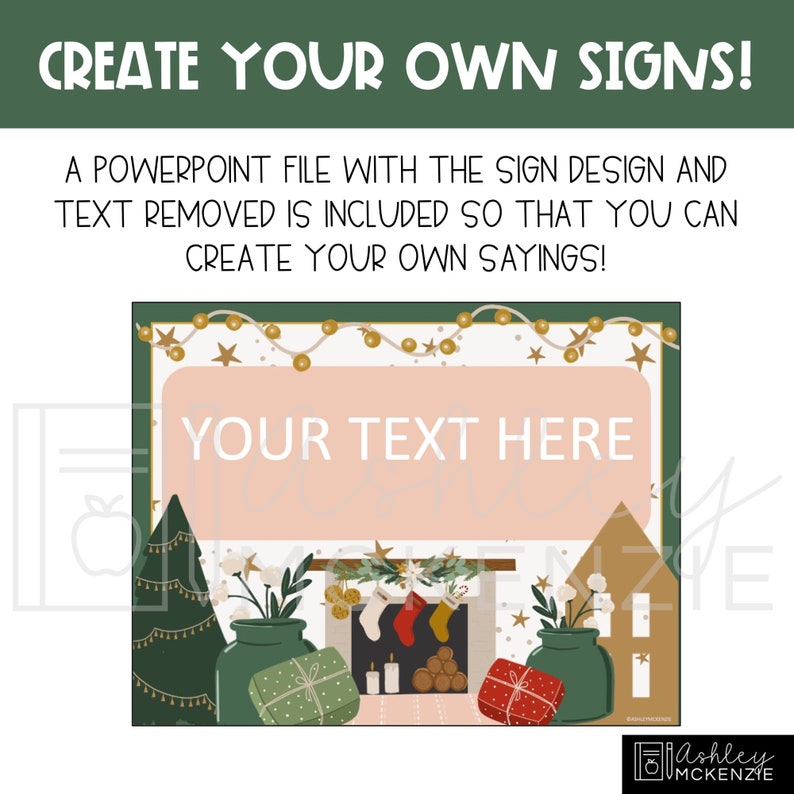 Modern Christmas Classroom Door Decor Kit, Holiday Season Decorations ...