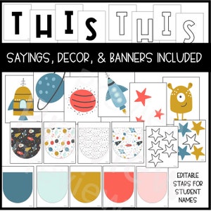 Space End of Year Bulletin Board or Classroom Door Decor, Easy and ...