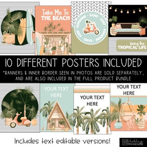 Tropical Surf Classroom Posters, Easy and Modern Classroom Decorations ...
