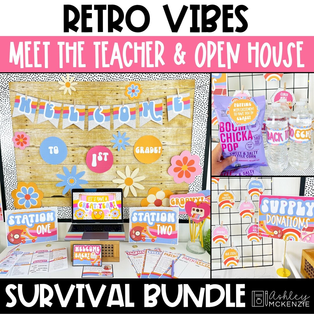 Retro Back to School Open House Meet the Teacher Night Survival Bundle ...