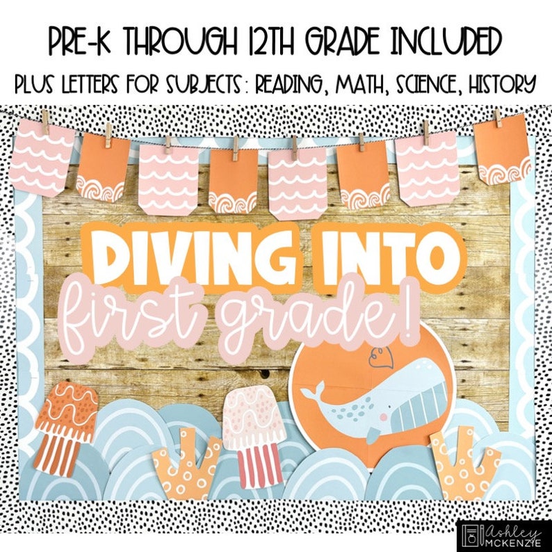 Boho Ocean Back to School and End of Year Bulletin Board Kit - Etsy
