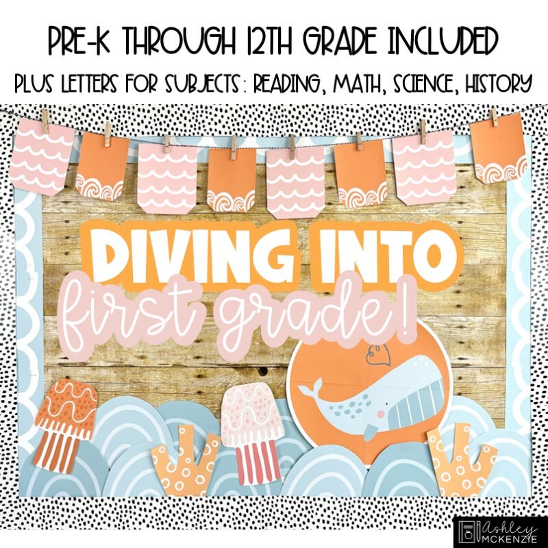 Boho Ocean Back to School and End of Year Bulletin Board Kit - Etsy
