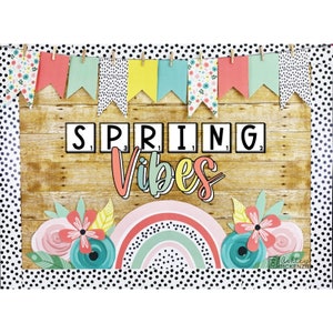 Boho Rainbow Spring Bulletin Board or Classroom Door Decor - Etsy
