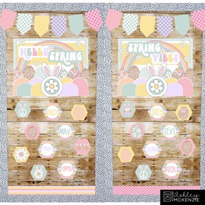 Retro Spring Classroom Decor, April Bulletin Board Kit, Classroom ...