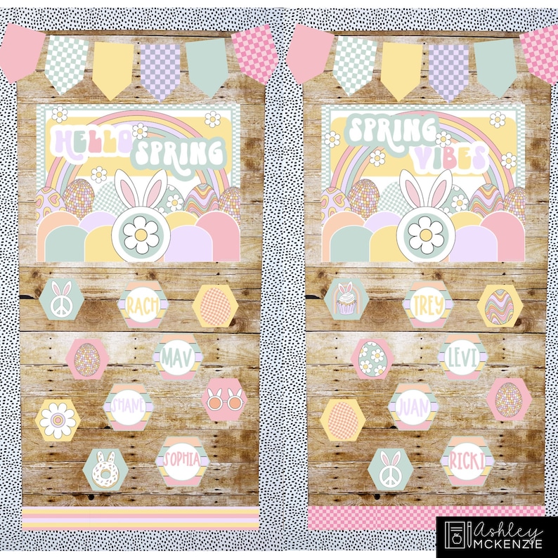 Retro Spring Classroom Decor, April Bulletin Board Kit, Classroom ...