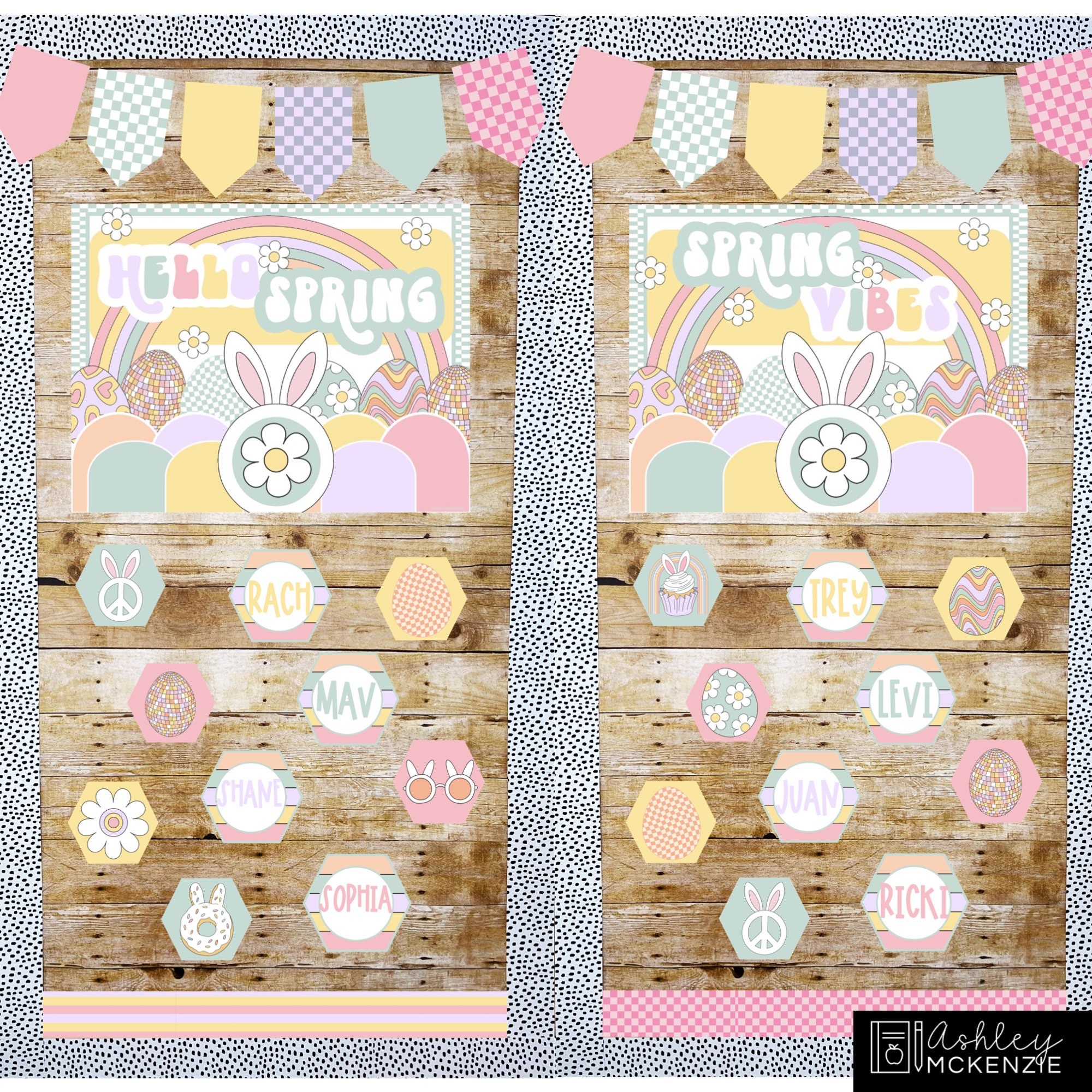 Retro Spring Classroom Decor, April Bulletin Board Kit, Classroom ...