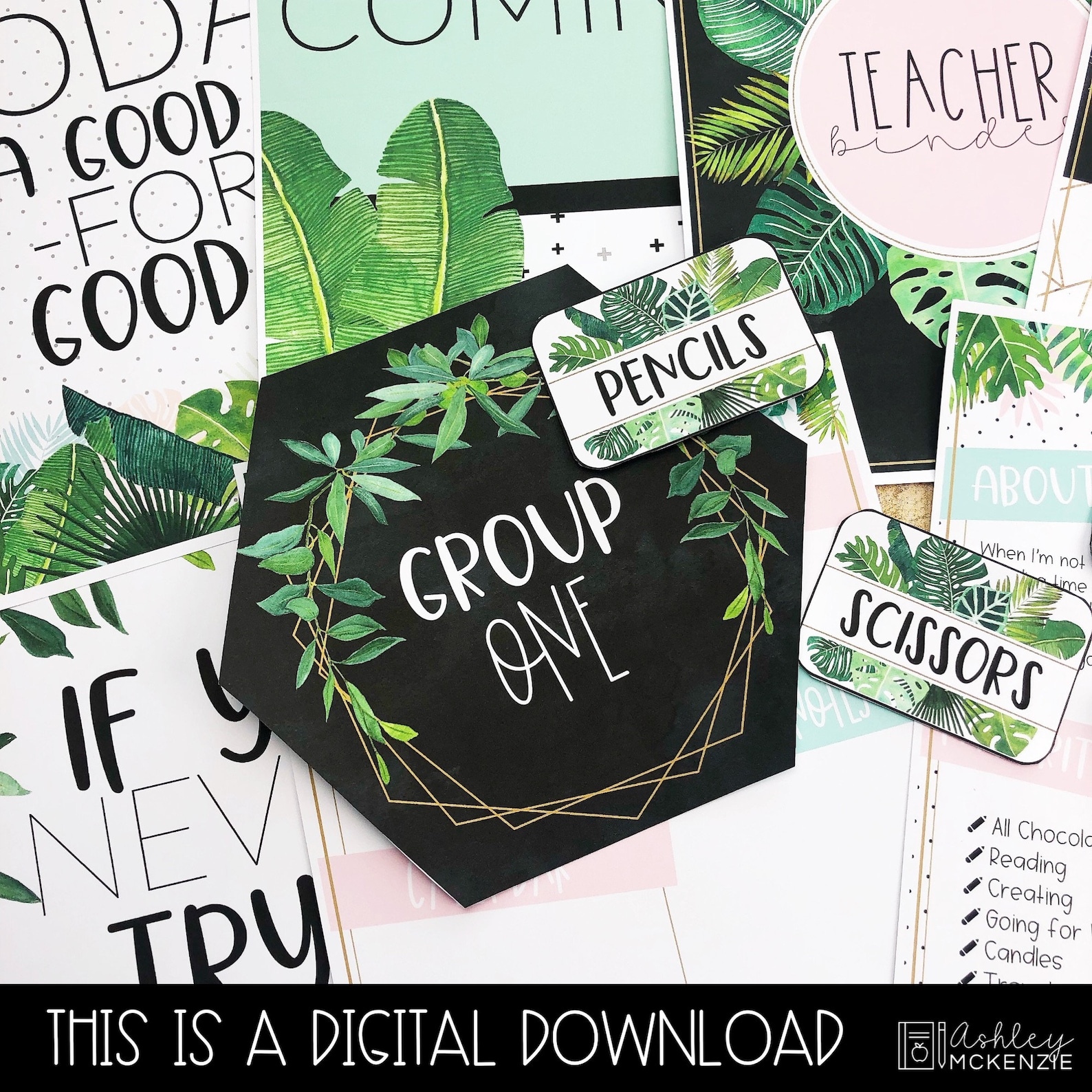 Modern Tropical Classroom Decor Bundle Calm Class Themes - Etsy