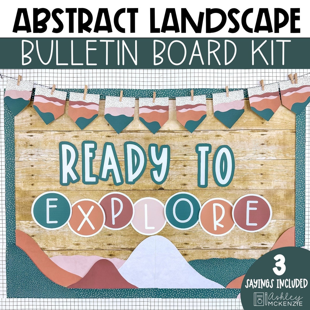 Abstract Landscape Back to School Bulletin Board Kit, Easy and Modern ...