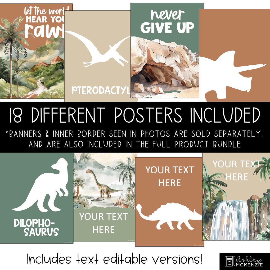 Modern Dinosaur Classroom Theme, Decorative Classroom Posters, Easy and ...