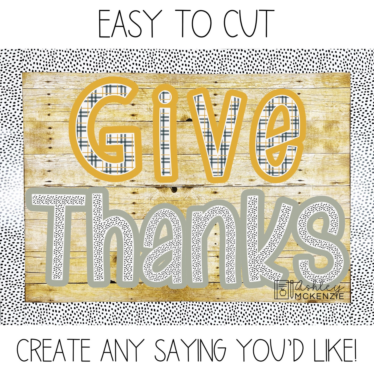 Thanksgiving Plaid Classroom Decor, A-Z Bulletin Board Letters ...