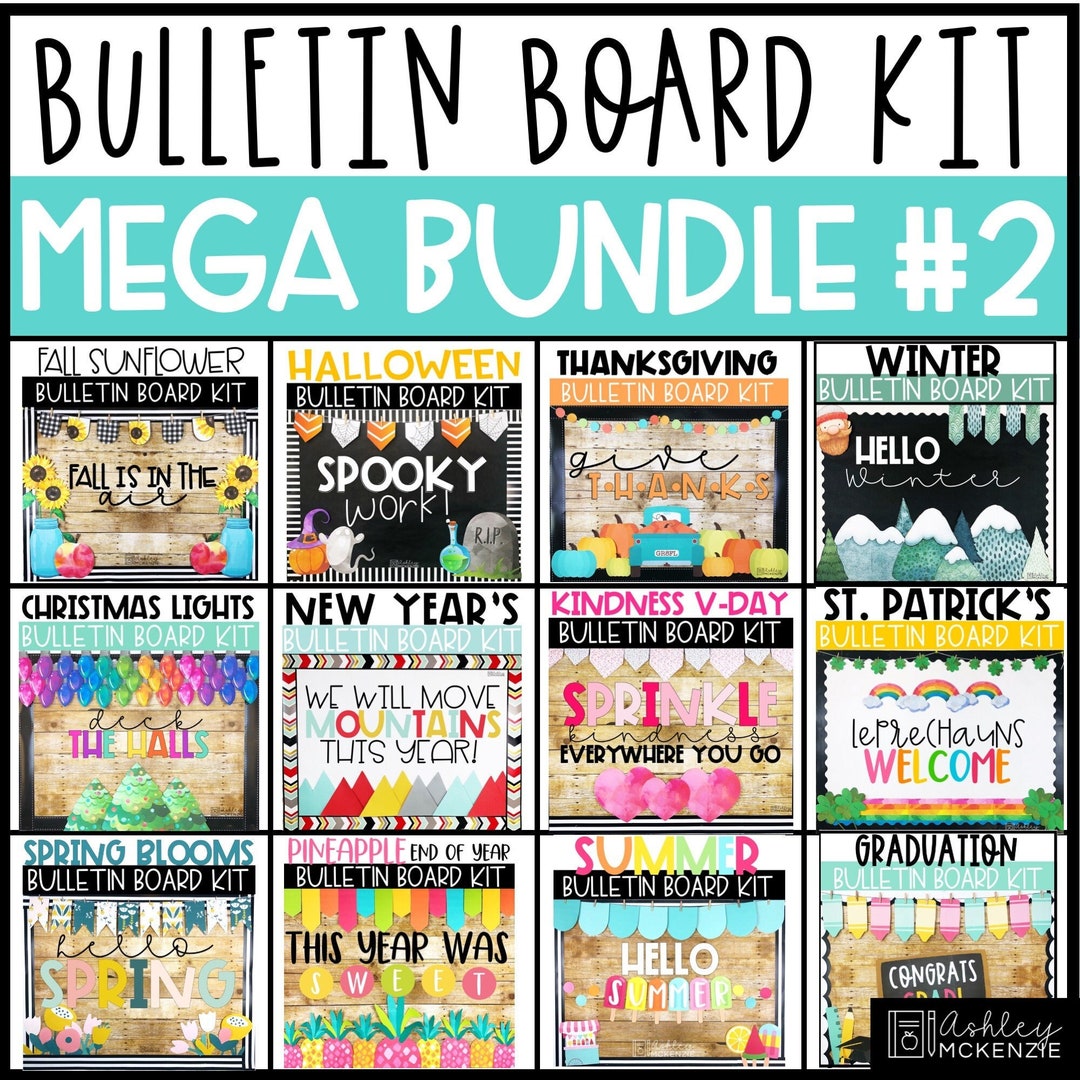 Bulletin Board Kits Bundle #2, Classroom Decor for the Whole Year, Easy ...