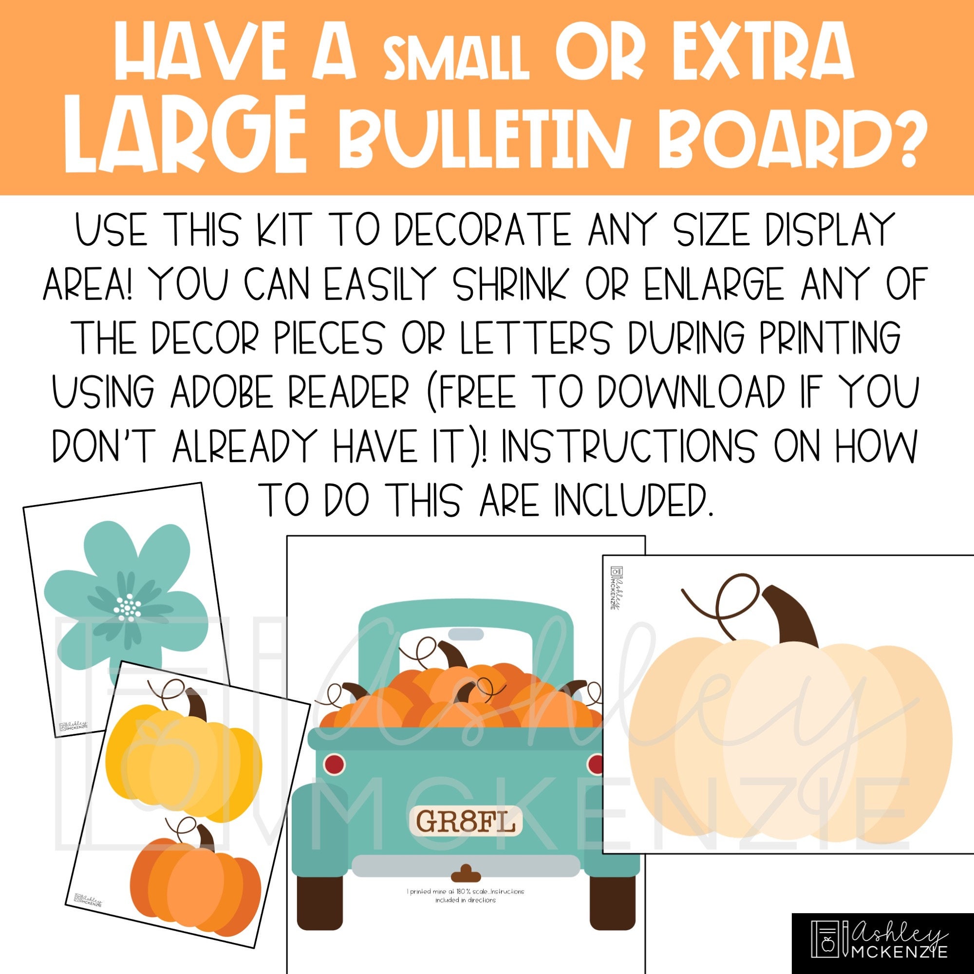 Thanksgiving Bulletin Board Kit, Blue Truck Theme, Easy Holiday ...