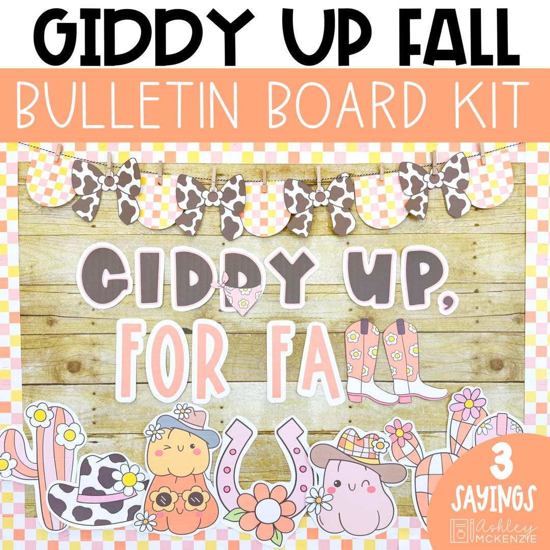 Giddy up Fall Bulletin Board Idea September Door Decor Printable ...