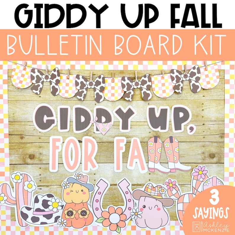 Giddy up Fall Bulletin Board Idea September Door Decor Printable ...