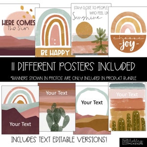 Boho Desert Classroom Posters, Easy and Modern Classroom Decorations ...