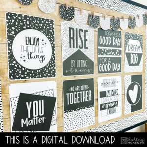 Black and White Terrazzo Themed Classroom Posters, Easy and Modern ...