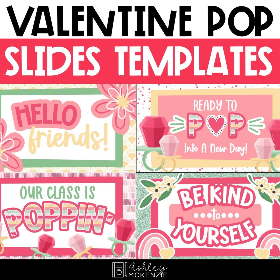 Valentine's Day Slides Templates, February Slides, Holiday Themed ...