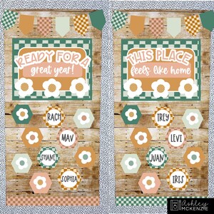 Modern Checkered Back to School Classroom Decor, Bulletin Board Kit ...