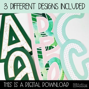 Modern Tropical Classroom Decor, A-Z Bulletin Board Letters ...