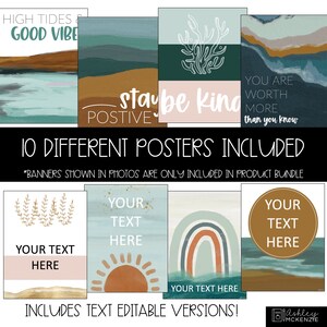 Coastal Classroom Posters, Easy and Modern Classroom Decorations, Text ...