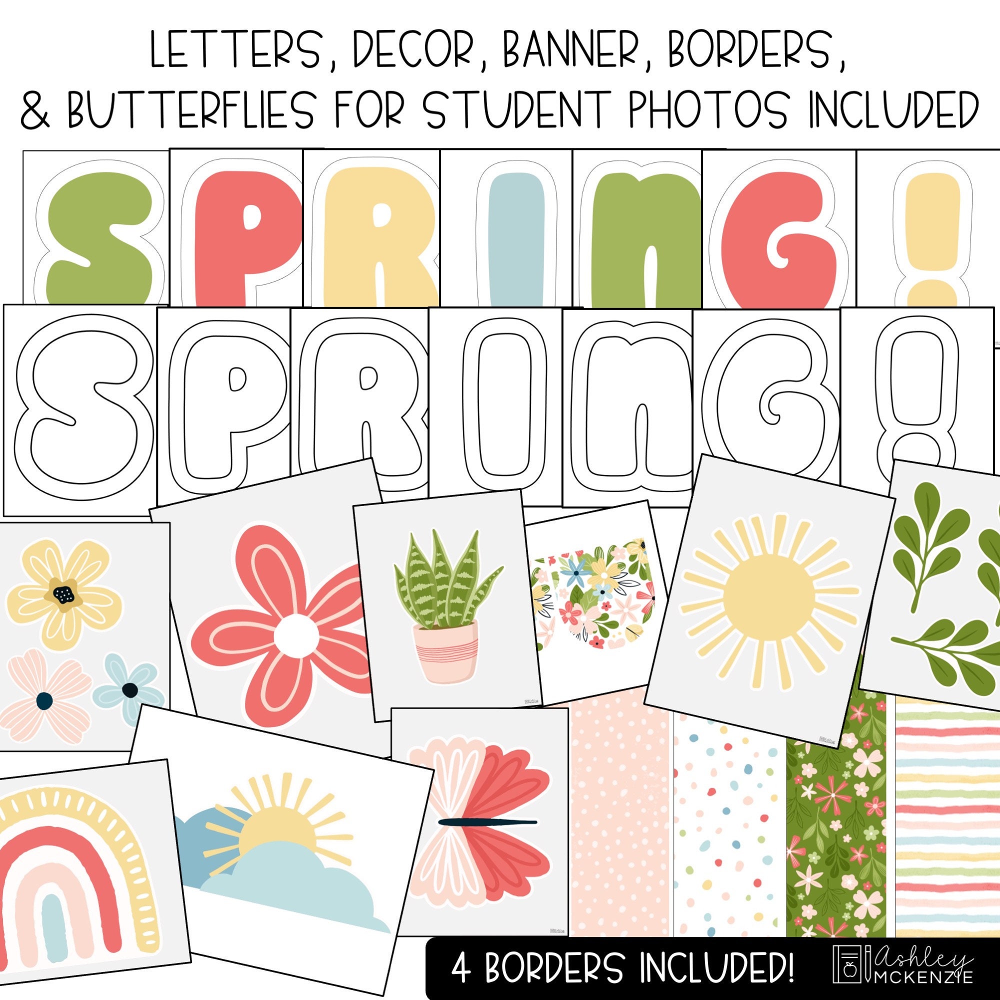 Spring Bulletin Board Kit, Spring Fresh Start Theme, Easy Seasonal ...