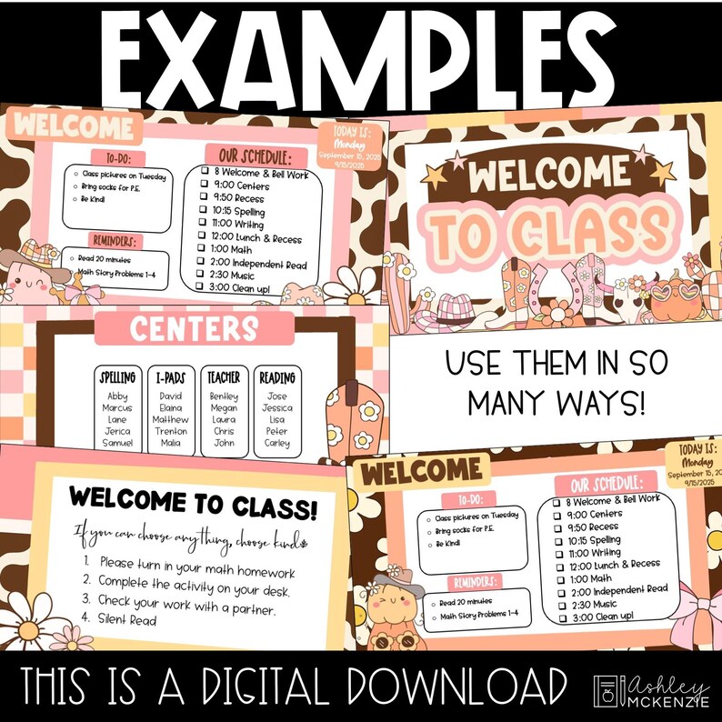Giddy up Fall Slide Templates September Daily Slides for Google Slides ...
