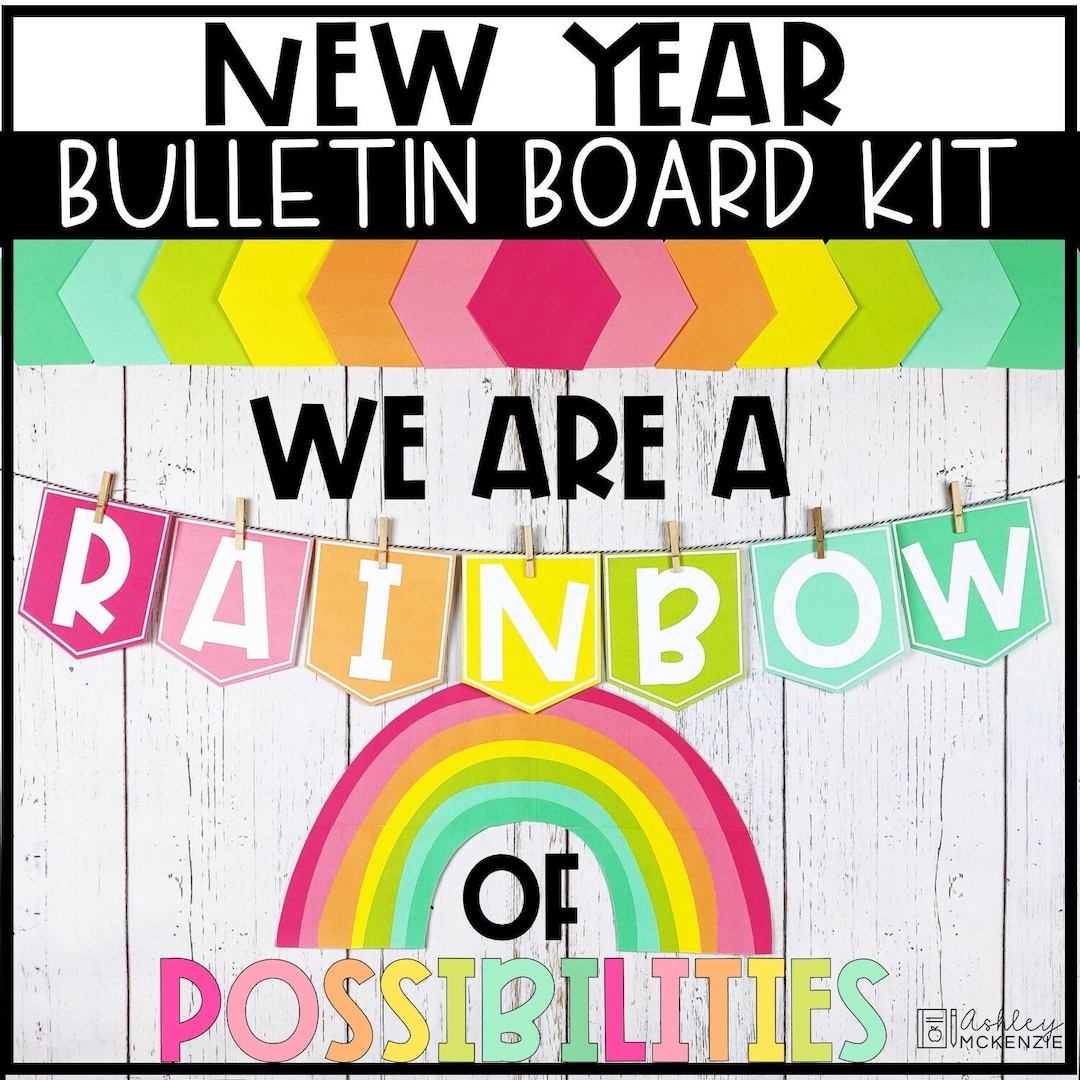 Rainbow Back to School Bulletin Board or Classroom Door Decor, Easy and ...
