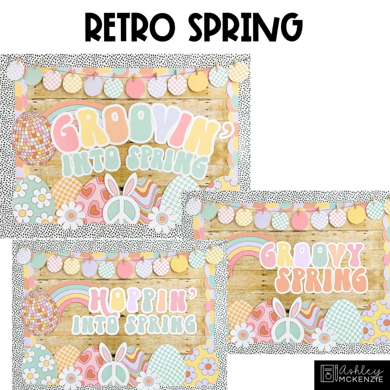 Spring Bulletin Board Kits Bundle, April Bulletin Board Ideas, March ...