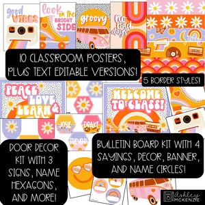 Retro Back to School Classroom Decor, Bulletin Board Kit, Classroom ...