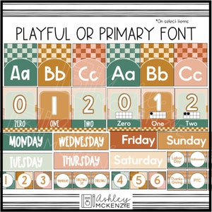 Modern Gingham Checkered Themed Classroom Decor Bundle, Editable ...