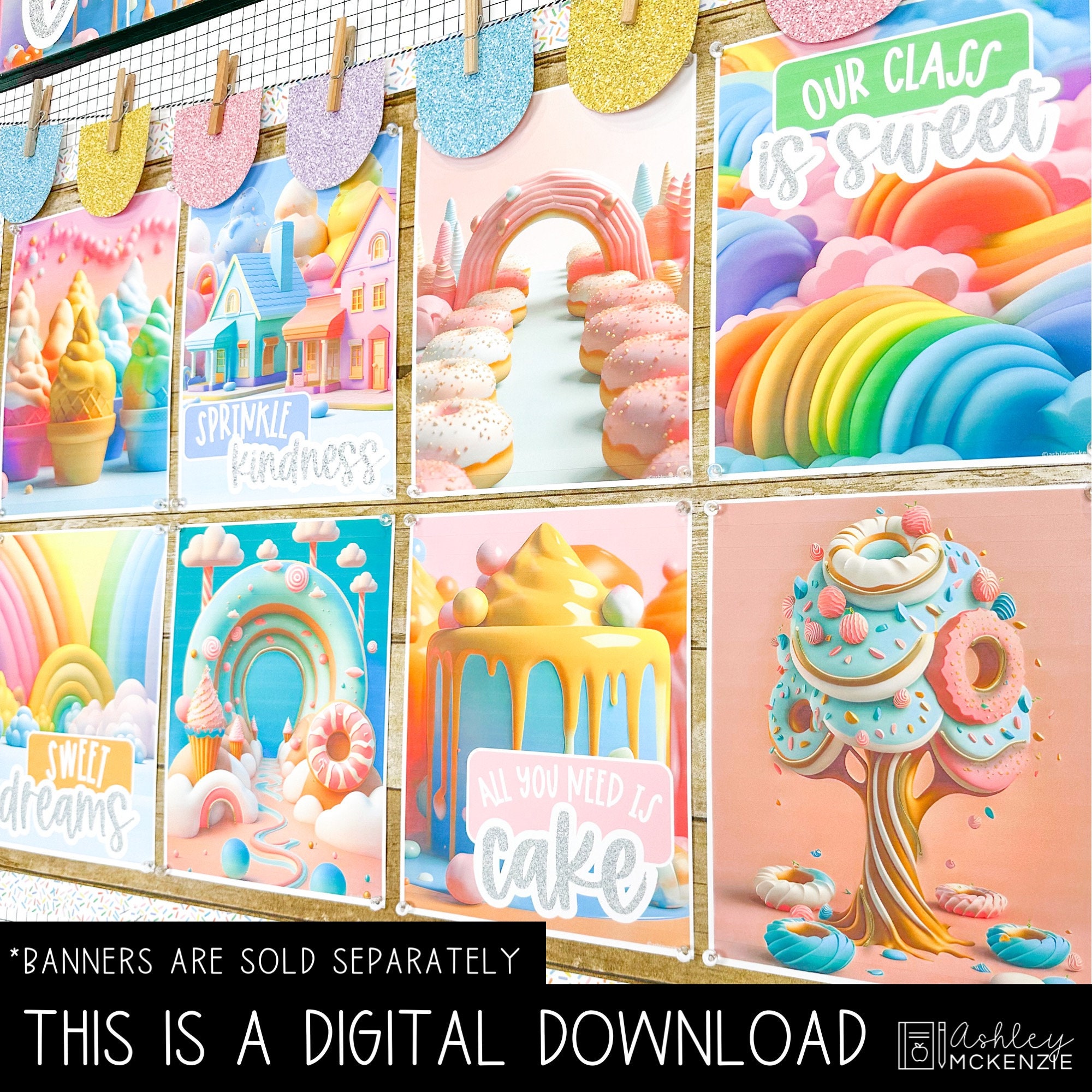 Pastel Sweets Classroom Posters, Easy and Modern Classroom Decorations ...
