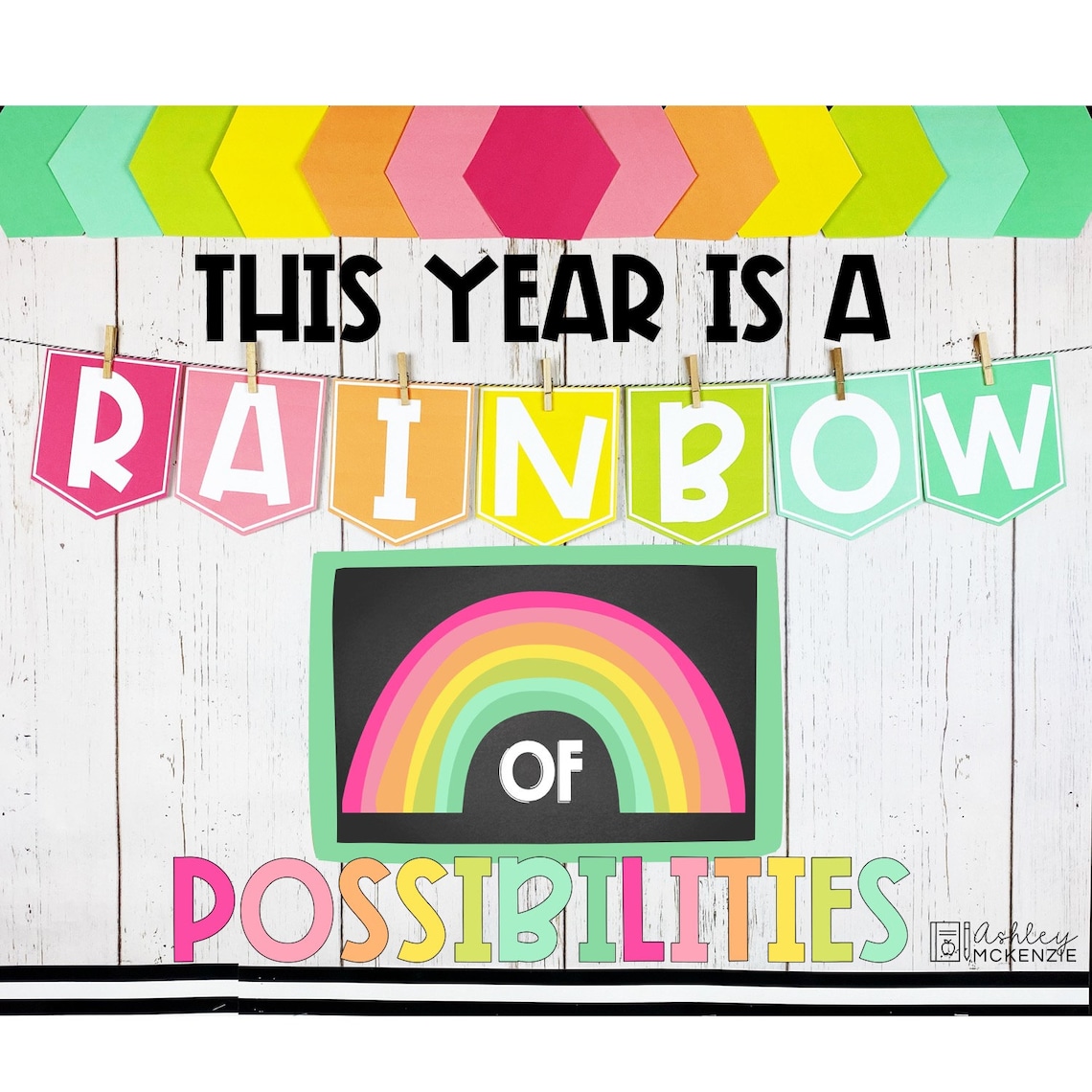Rainbow Back to School Bulletin Board or Classroom Door Decor - Etsy