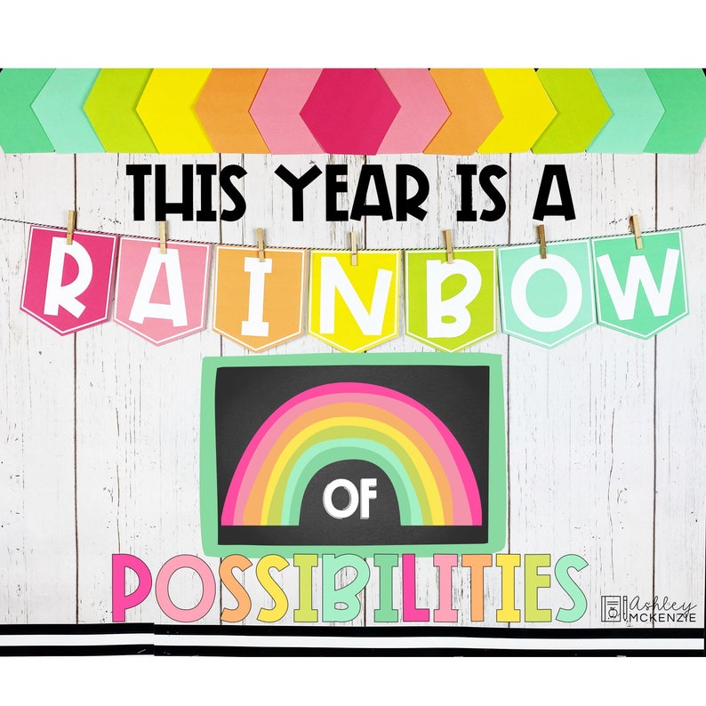 Rainbow Back to School Bulletin Board or Classroom Door Decor - Etsy