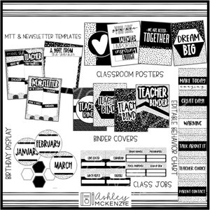 Black and White Classroom Decor Bundle Neutral Classroom Theme Back to ...