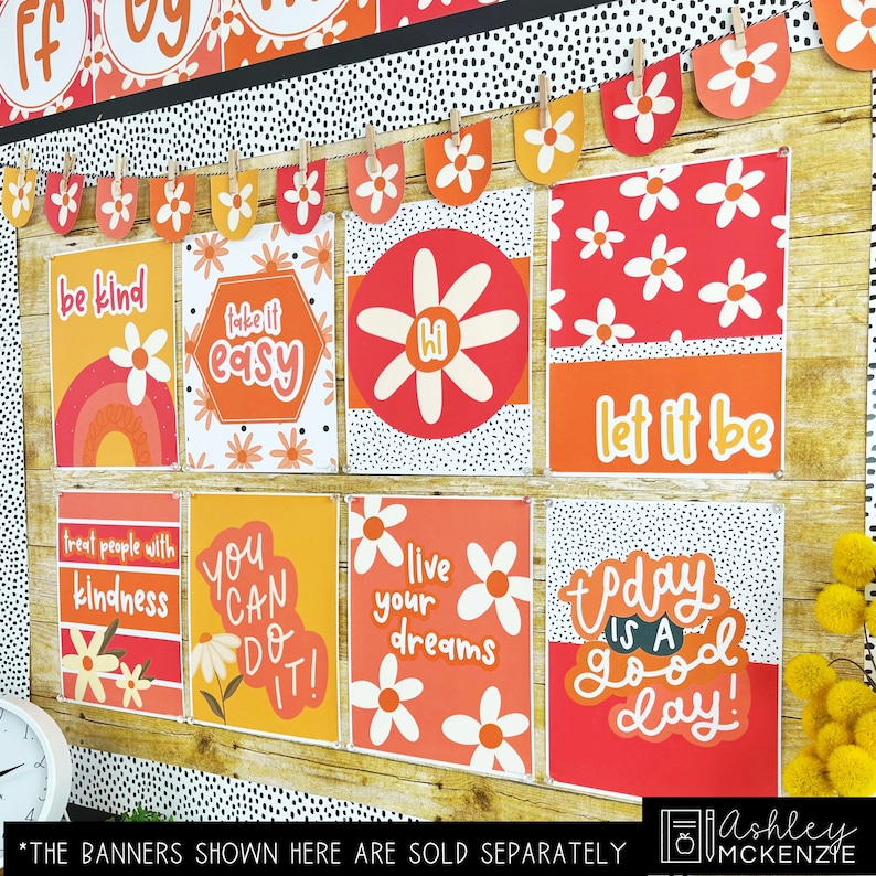 Daisy Themed Classroom Posters, Easy and Modern Classroom Decorations ...