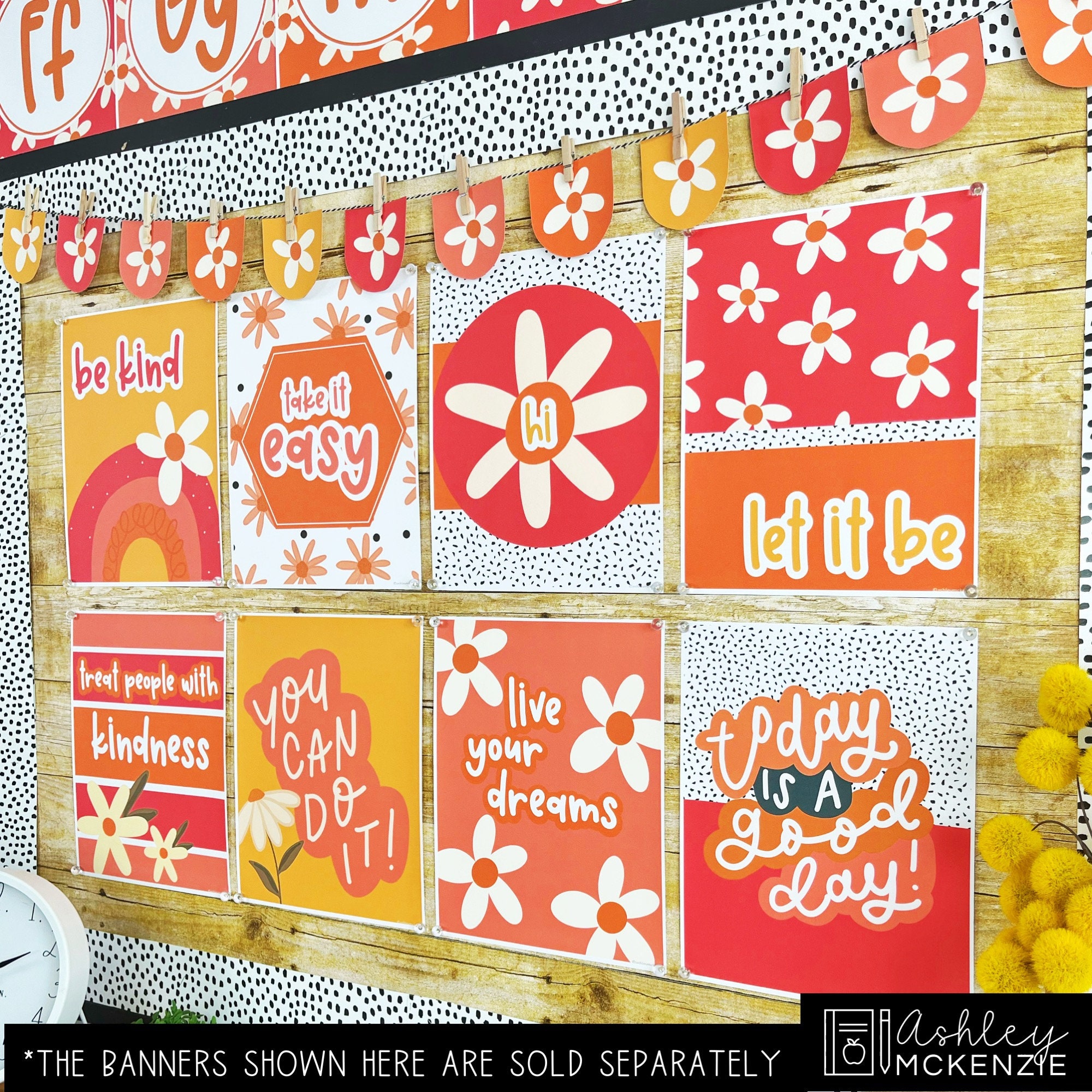 Daisy Themed Classroom Posters, Easy and Modern Classroom Decorations ...