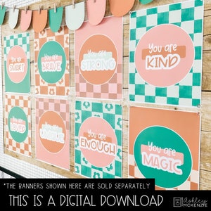 Modern Checkered Back to School Classroom Decor, Bulletin Board Kit ...